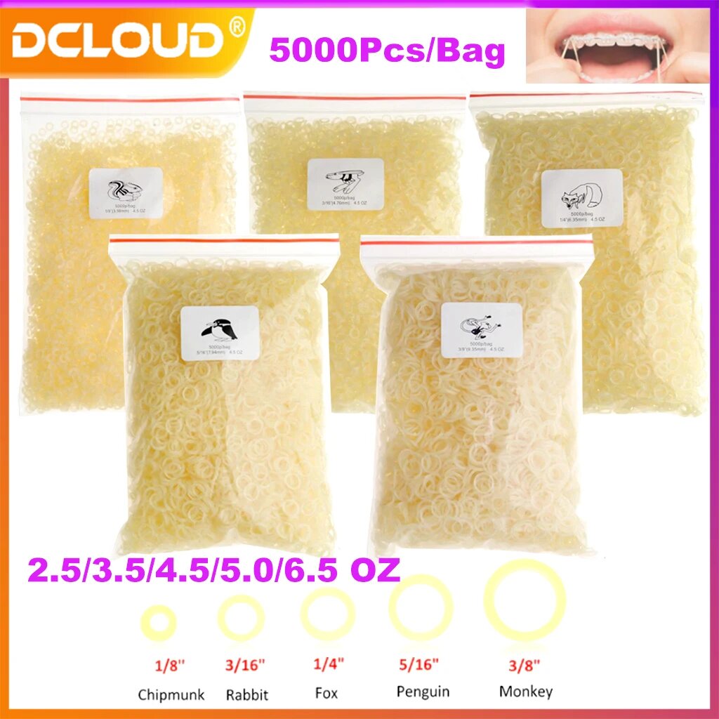 Ортодонтические резинки DCLOUD 6.5OZ Chipmunk, 5000 шт.