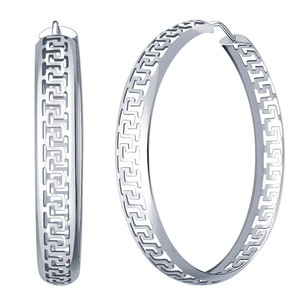 Серьги конго, серебро, 925 проба, родирование
