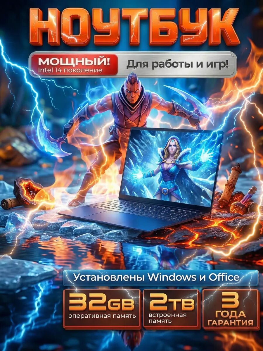 Ноутбук HiGH TECH R521 Intel H-Series RAM 32GB / SSD 2048GB