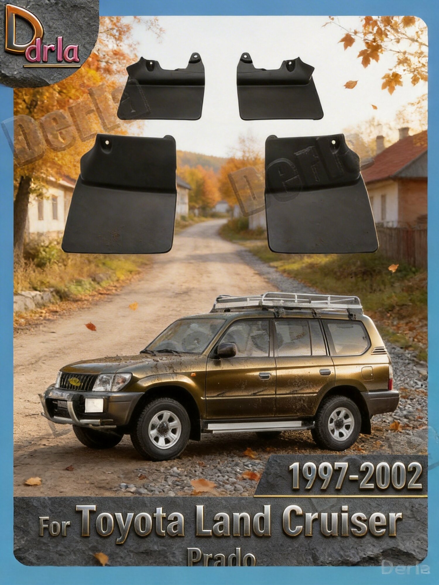 Брызговики передние и задние, комплект 4 шт для Toyota Land Cruiser Prado FJ90 FJ120 FJ150 FJ200 1997-2018, усовершенствованный АБС-пластик