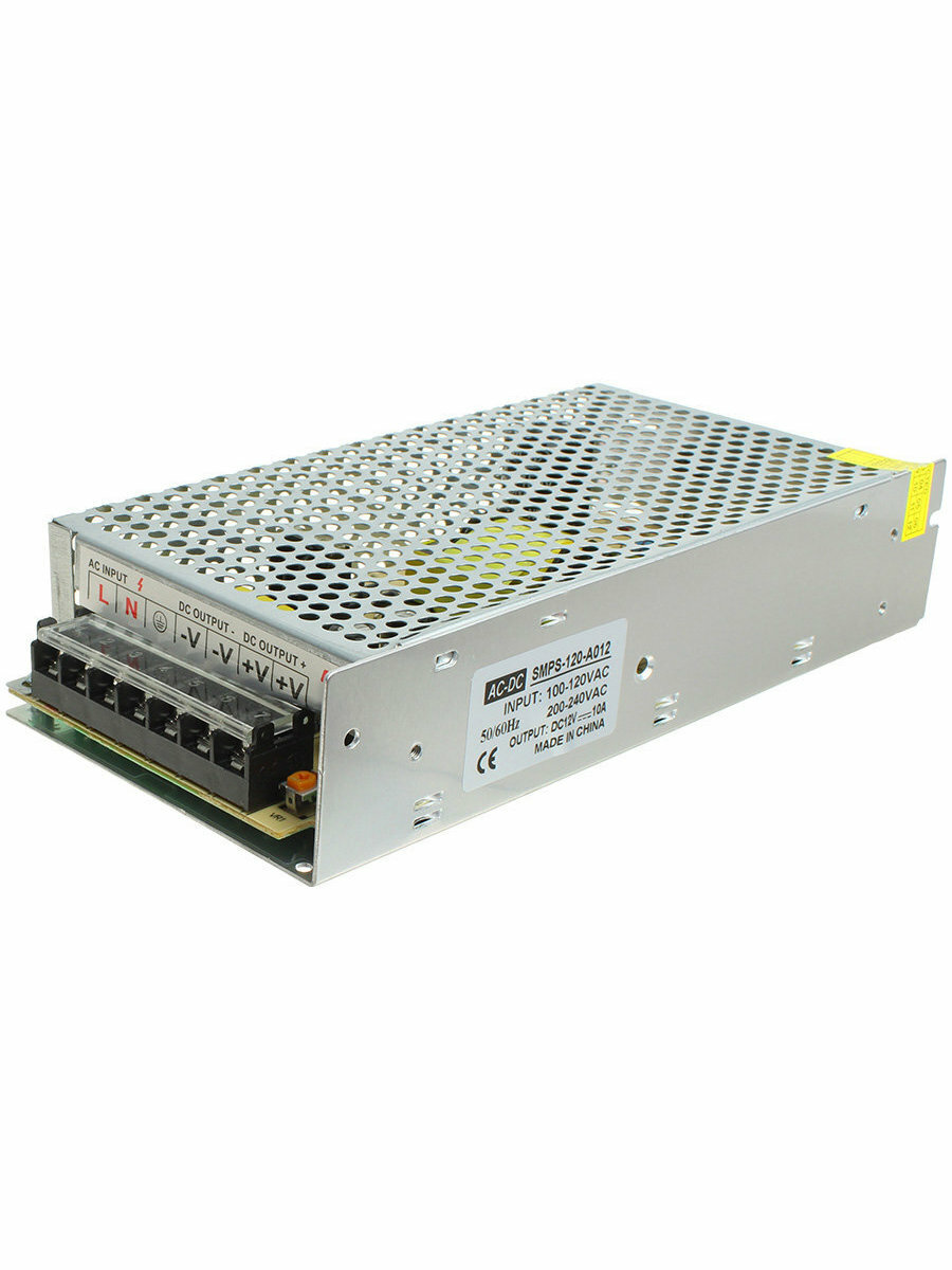 Блок питания 12В 10А, металл Power Supply