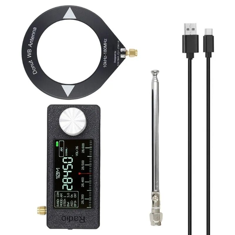 Портативное радио SI4732 + пончик тележка-антенна USB-черный