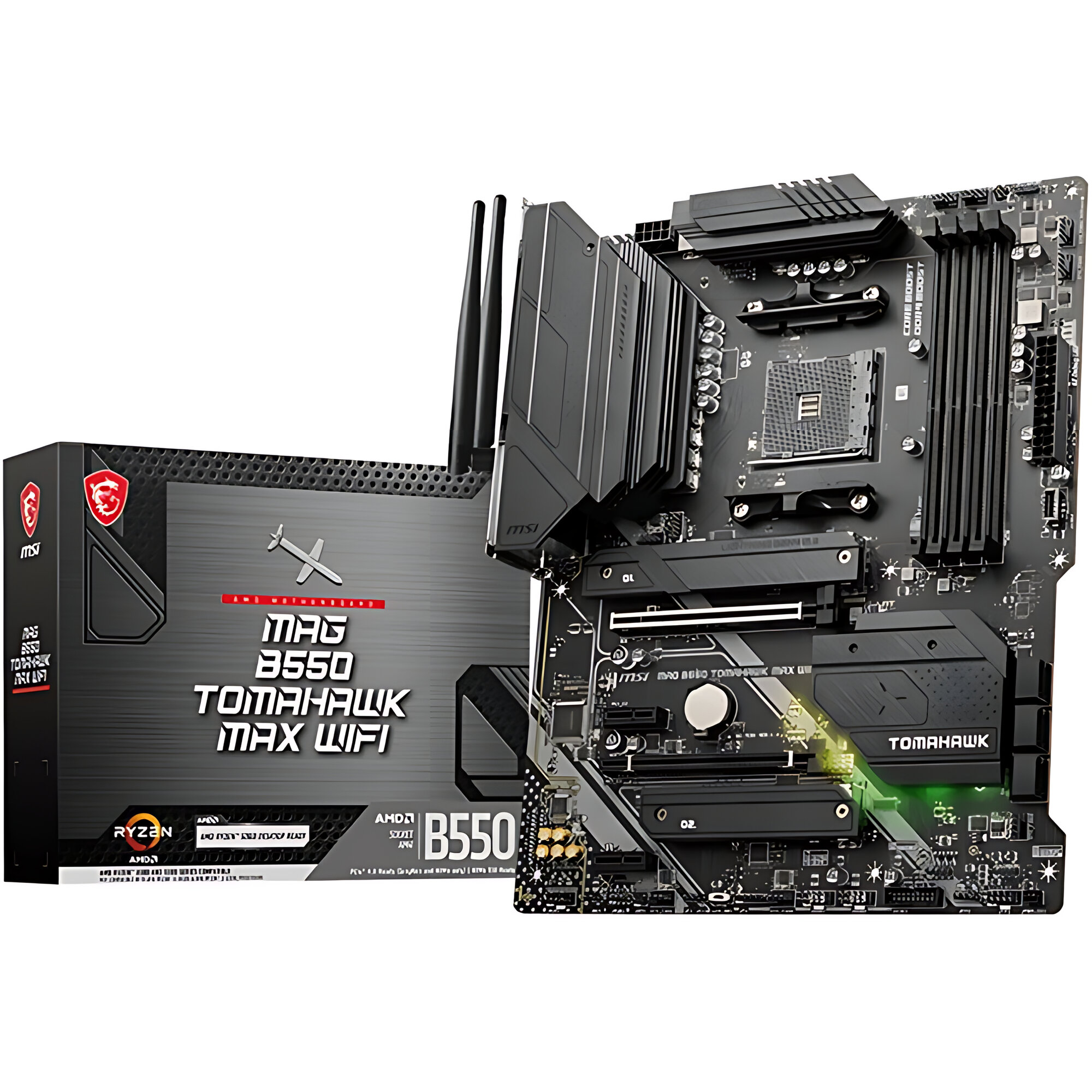 Материнская плата MSI MAG B550 TOMAHAWK MAX WIFI (AM4/AMD B550/4xDDR4/2xPCI-Ex16/2xM.2/SB7.1/Wi-Fi/BT/GLAN/DP/HDMI/ATX)