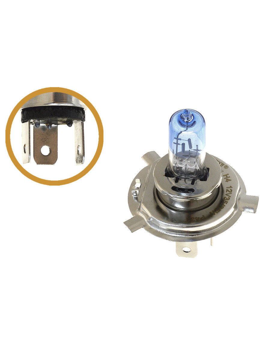 Лампа фары галоген H4 P43T 12V 35/35W синяя
