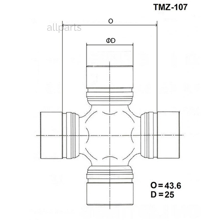 TOYO TMZ-107 Крестовина япония 25,00/43,60 IN