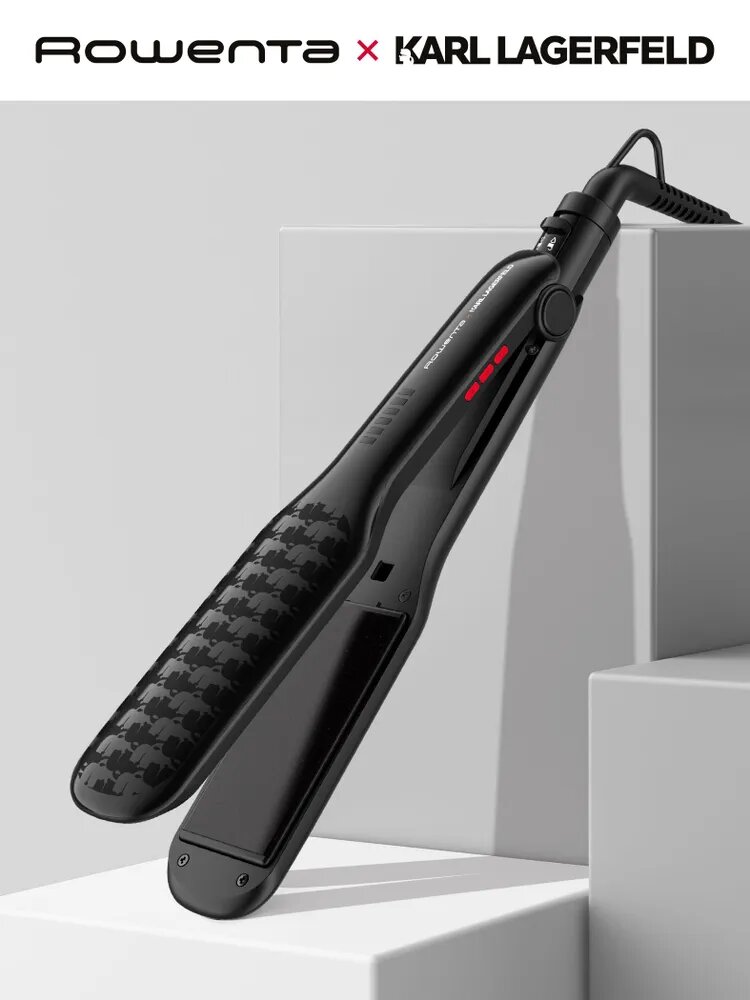 Rowenta x Karl Lagerfeld Extra Liss SF411LF0 Выпрямитель для волос, черный, красный