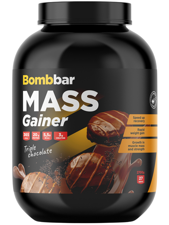 Гейнер BombBar Mass Gainer 2700 г, Тройной шоколад