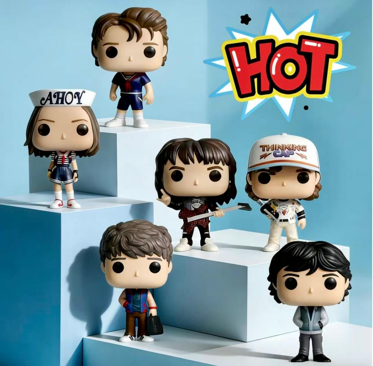 Коллекционная фигурка "Stranger Things" хит продаж. Мягкая игрушка "Stranger Things 5" Стив, Роджер, Дастин, Эдди.