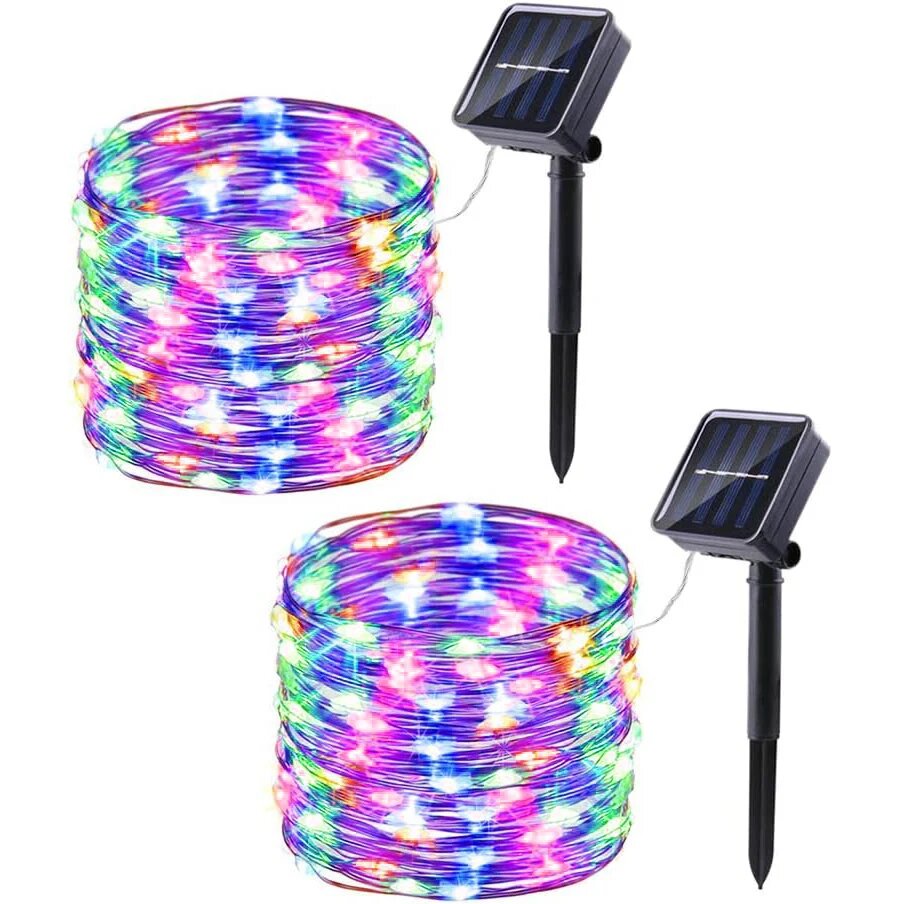 Солнечные гирлянды RGB, 11м, 100 LED, 2шт