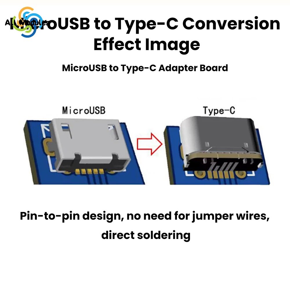Micro USB to Type-C Адаптер — фото 1