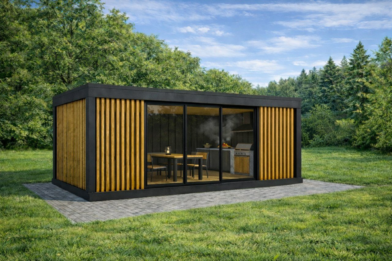 Беседка-павильон MODUL-GROUP "Романтика" 2,5*6 м под ключ, на заказ, цвет на выбор