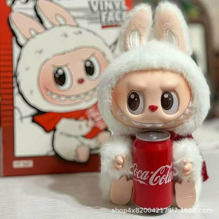 Плюшевая игрушка-брелок Coca-Cola Labubu, милый подарок для вечеринок, игрушка из сюрприз-бокса, оптовая продажа.