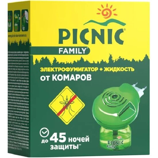 Комплект Picnic Family от комаров (фумигатор и жидкость 45 ночей)