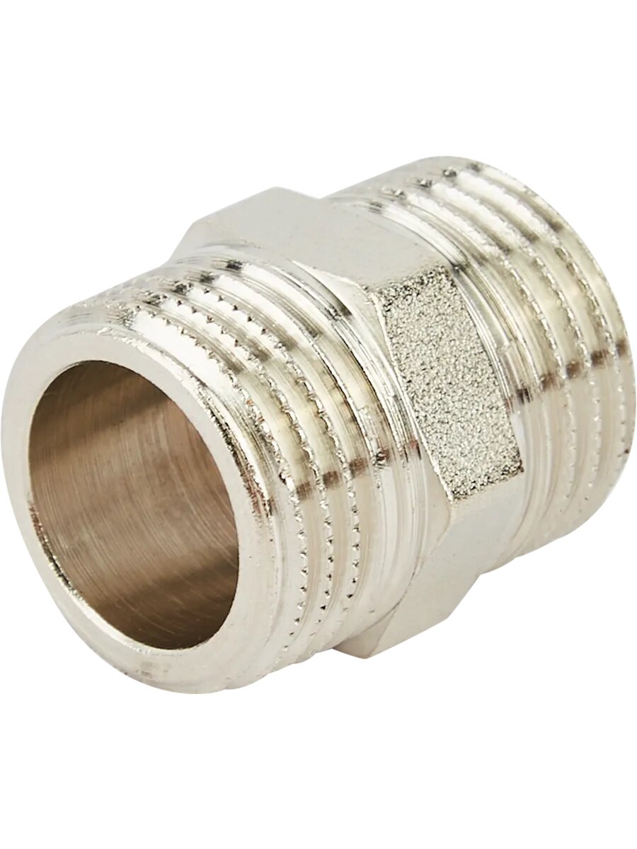 Ниппель Stout 1/2" НР никелированная латунь SFT-0004-001212