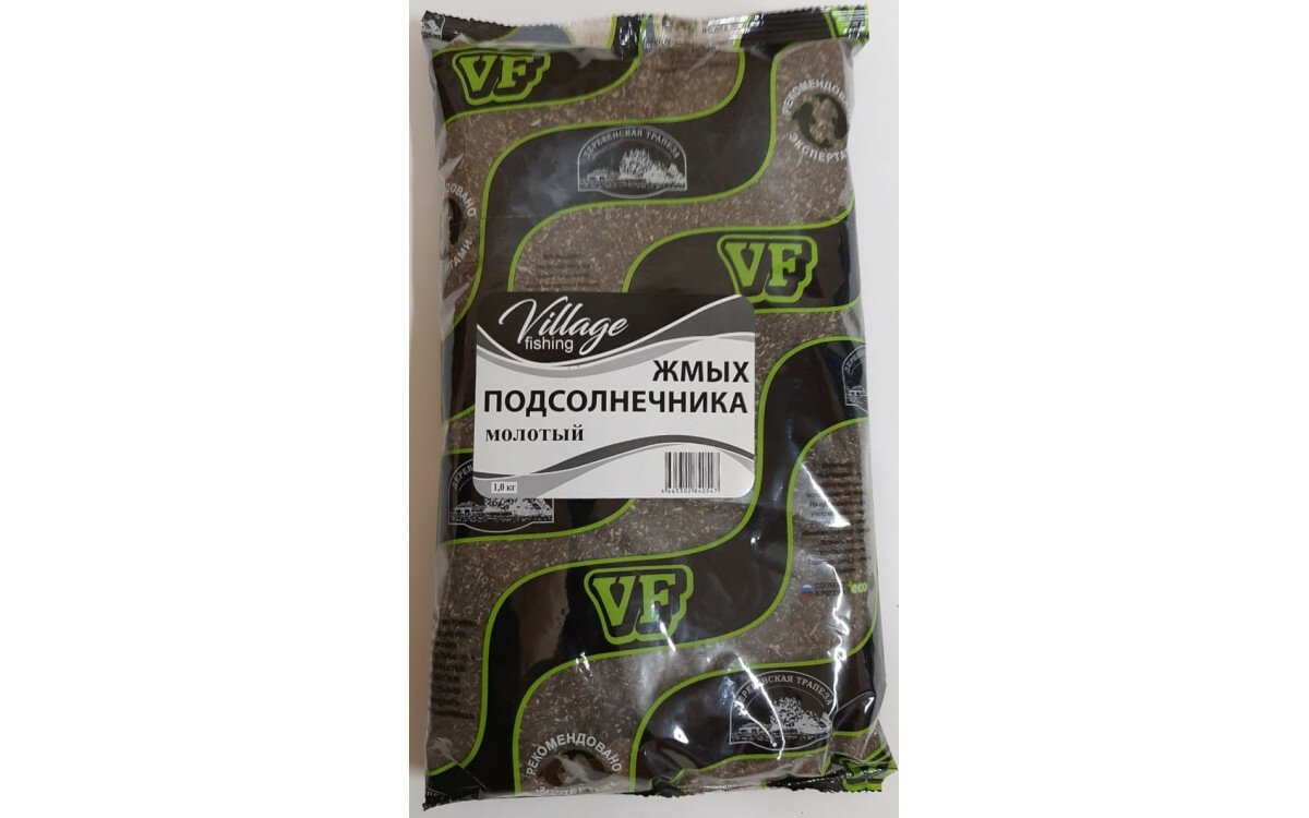 Прикормка для рыб Жмых подсолнечника молотый 1кг 3года