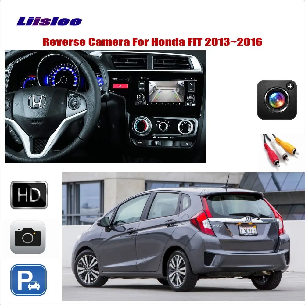 Оригинальная камера заднего вида для Honda FIT Jazz (GK5) 2013-2020, совместимая с заводским экраном, аксессуары для камеры заднего вида.