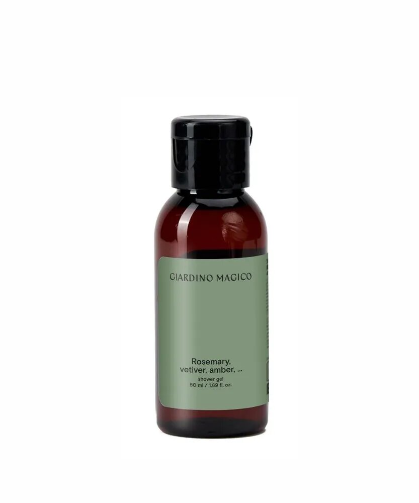 Увлажняющий гель для душа GIARDINO MAGICO Rosemary, vetiver, amber. , 50 мл