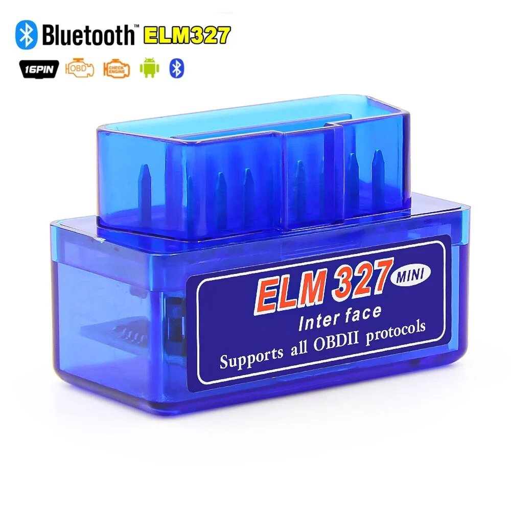 ELM327 OBD2 Mini Elm327 V2.1 Инструмент сканирования кодов Bluetooth Детектор неисправностей двигателя автомобиля 16PIN для A.