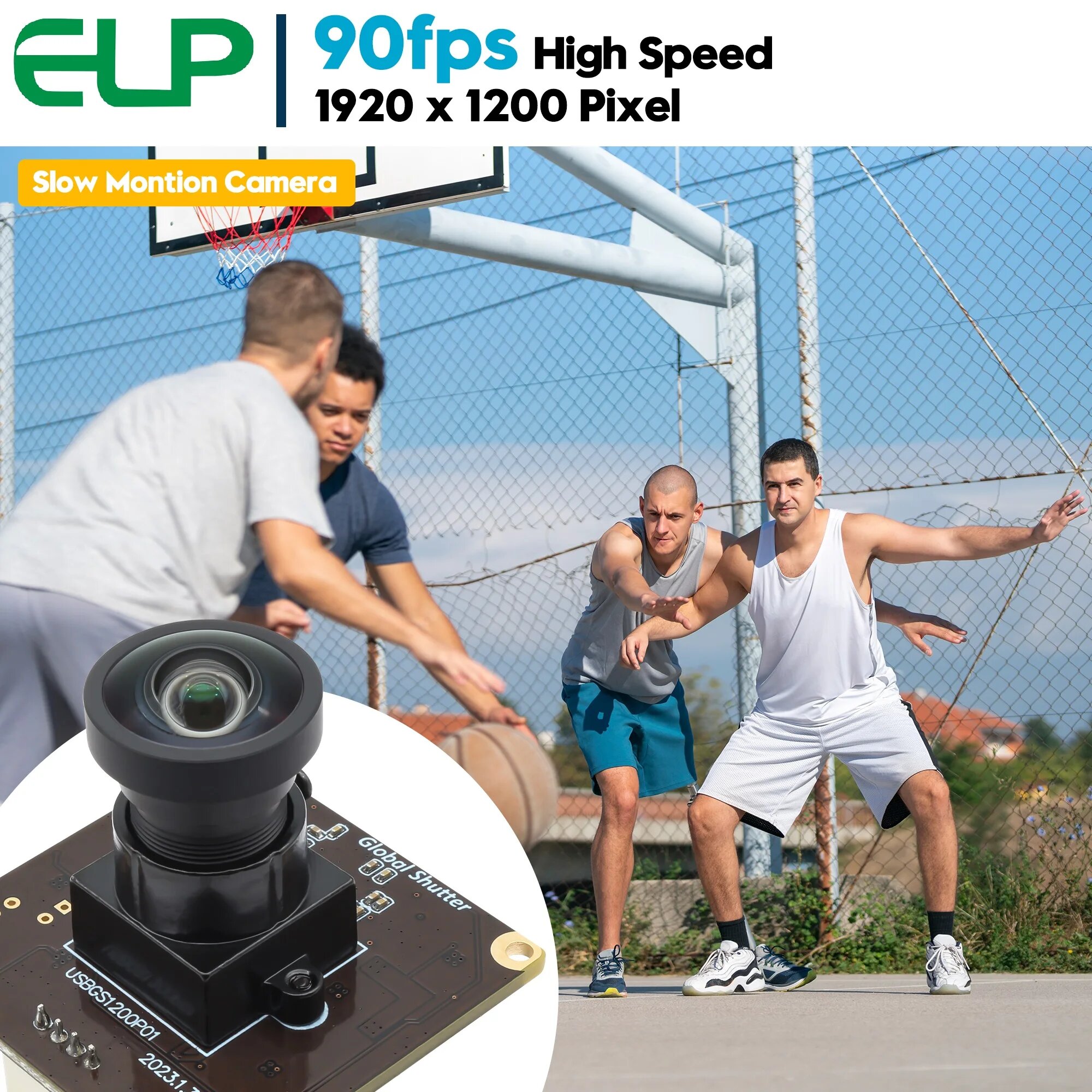 ELP 2MP USB-камера для спорта, сенсор LC1100, 68 degree