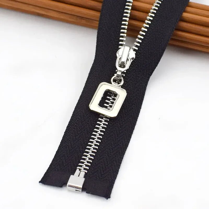 Металлические молнии Meetee 3#, 40/50/60/70 см, 2 шт. ZA117-BlackSilver, 50cm