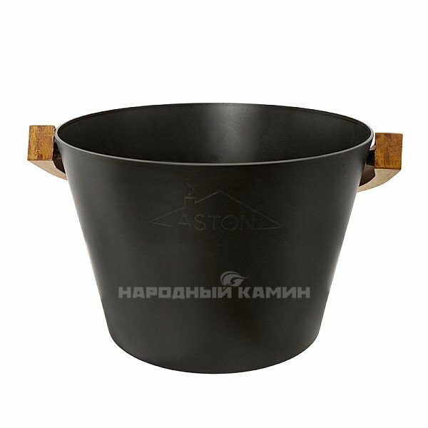 Ведро для бани и сауны "ASTON" 4 литра, алюминий (черный), с ручкой