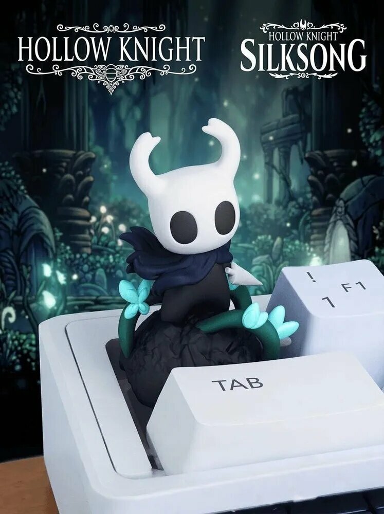 Кейкап для механической клавиатуры Hollow Knight, кнопка с фигуркой Маленького Рыцаря, Silksong