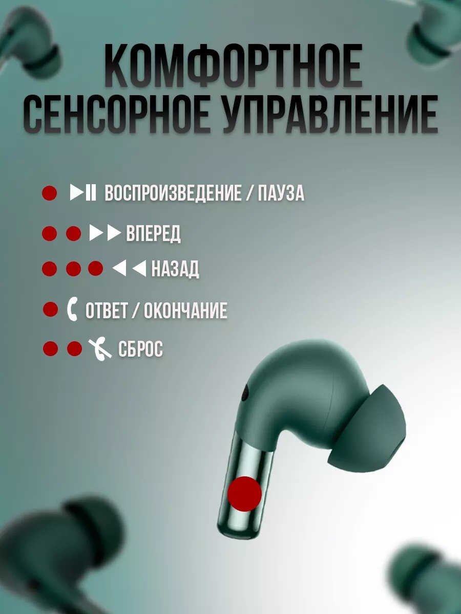 Наушники OnePlus Buds Pro 2 Зеленые, с шумоподавлением, беспроводные — фото 1