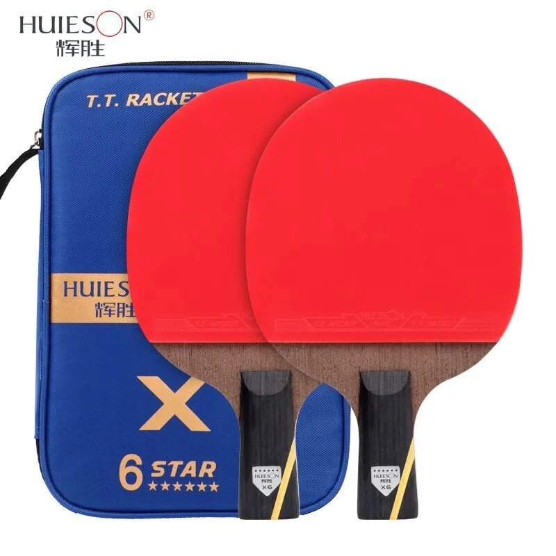 Ракетки для настольного тенниса Huieson 6 Star Beat, 2шт (подарить3 шарика、Горячая распродажа на внутреннем рынке)