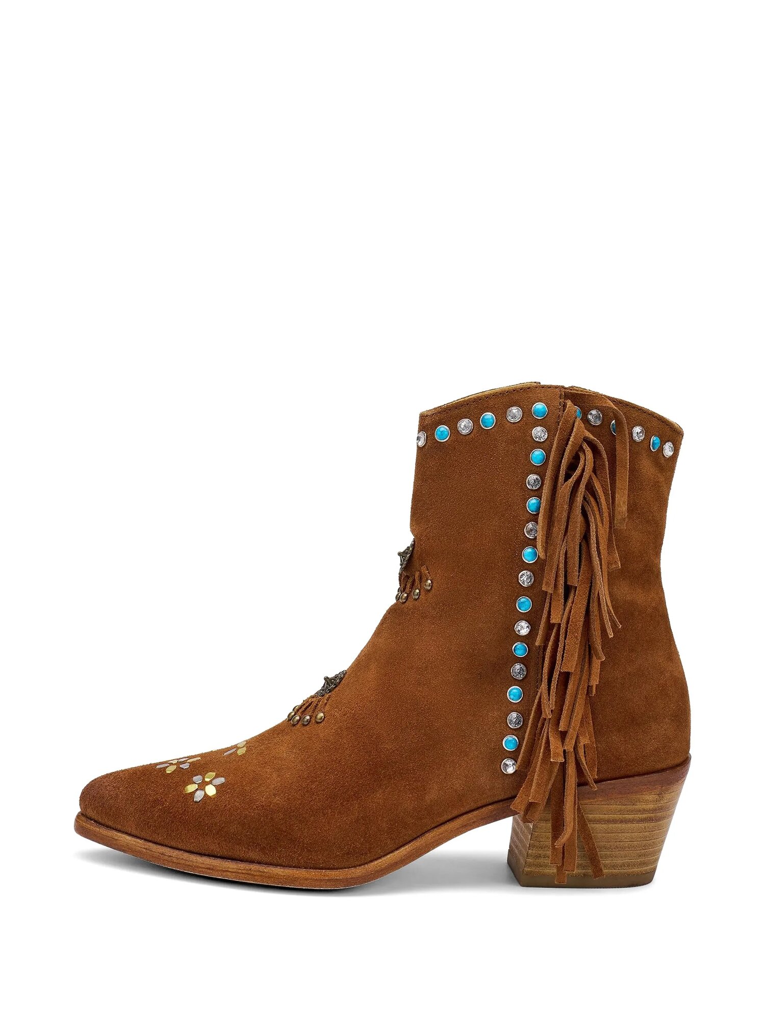 Ботинки Frau Fringed-detail stud-embellished ankle boots