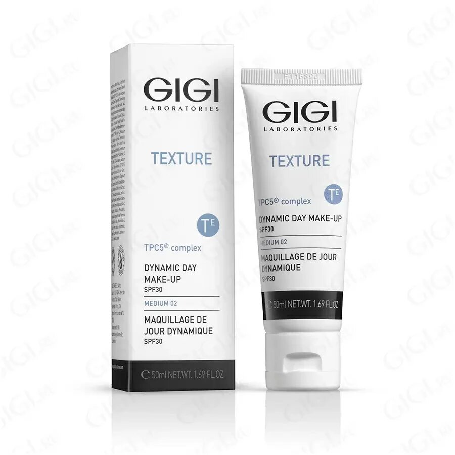 Динамический дневной тональный крем Gigi , Texture 30 SPF, 50мл 02 Medium