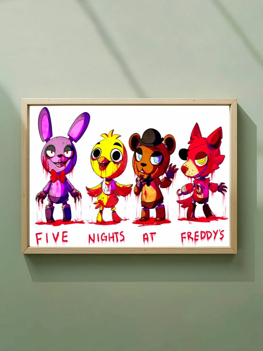 Постер, плакат на стену "Five Nights at Freddy's / Фнаф 5 " 42 см х 29,7 см (А3)