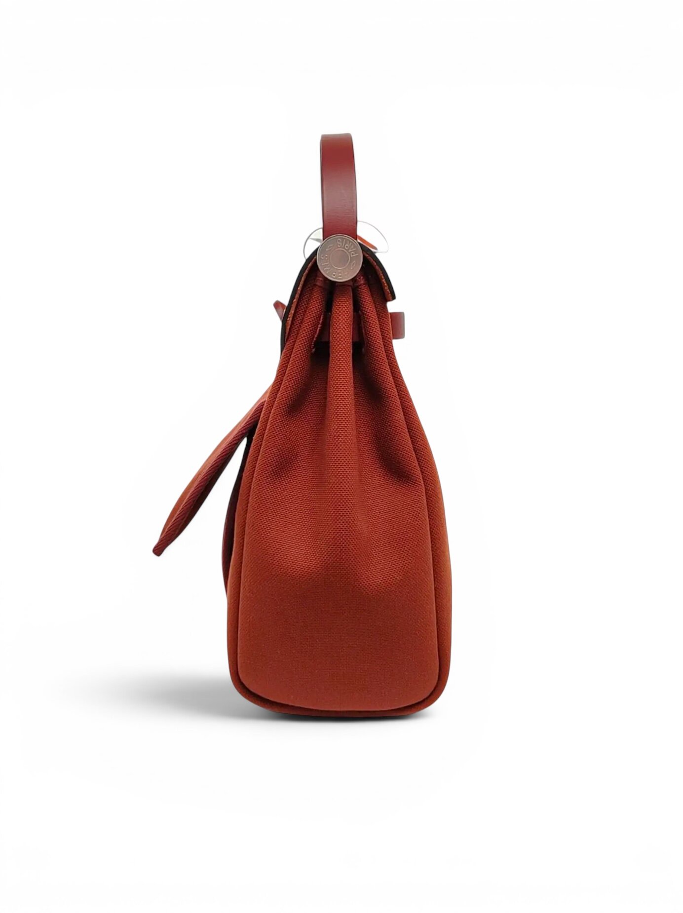 Сумка сэтчел Hermes Herbag 31 Zip, красный, коричневый — фото 1
