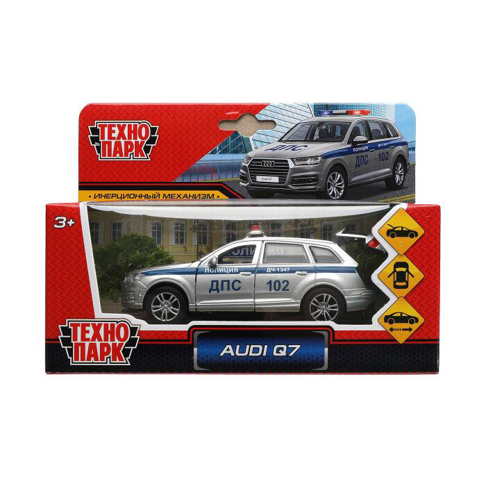 Машинка Технопарк Audi Q7 Полиция, серебристый, арт. Q7-12POL-SR