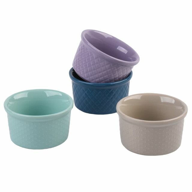 Набор кокотниц TODELIA Color line 240PX8-38, 10.6х6.1см, 260мл керамика, 4шт