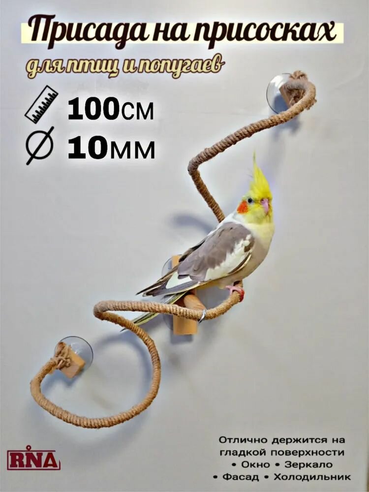 Стенд на окно, 100см. игрушка, присада для попугая. Жердочка pal100о