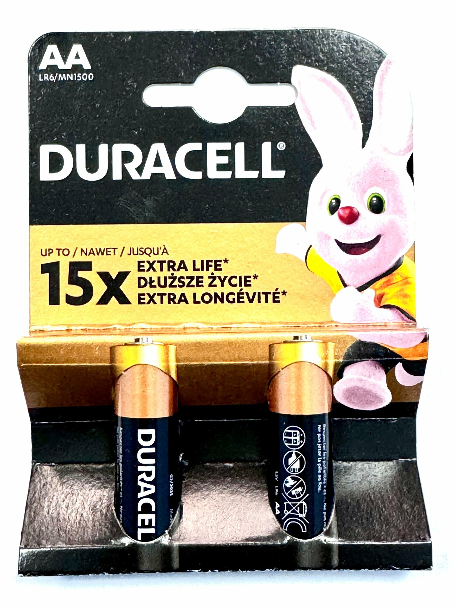 Батарейки DURACELL Basic AA BL2, пальчиковые, щелочные, 2 штуки. (Бельгия)