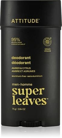 Дезодорант Attitude Super Leaves Men Deodorant, amber & citrus, 75 г