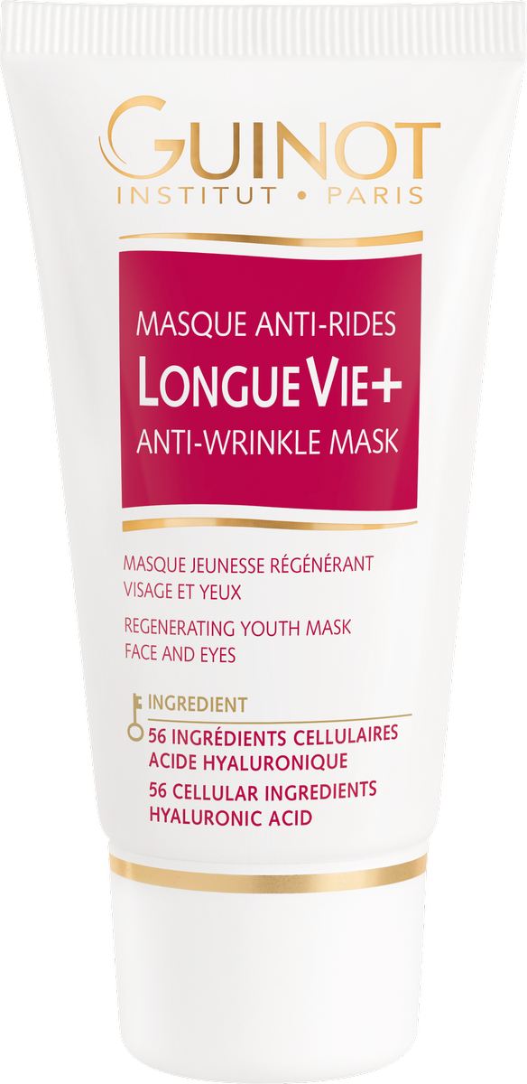 Guinot Гиалуроновая антивозрастная маска для лица и глаз с коллагеном Longue Vie + Anti-Wrinkle Mask 5 шт.