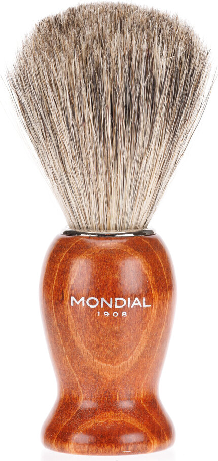 MONDIAL Помазок для бритья с ворсом барсука, красное дерево Shaving Brush Badger Red Wood 60ml