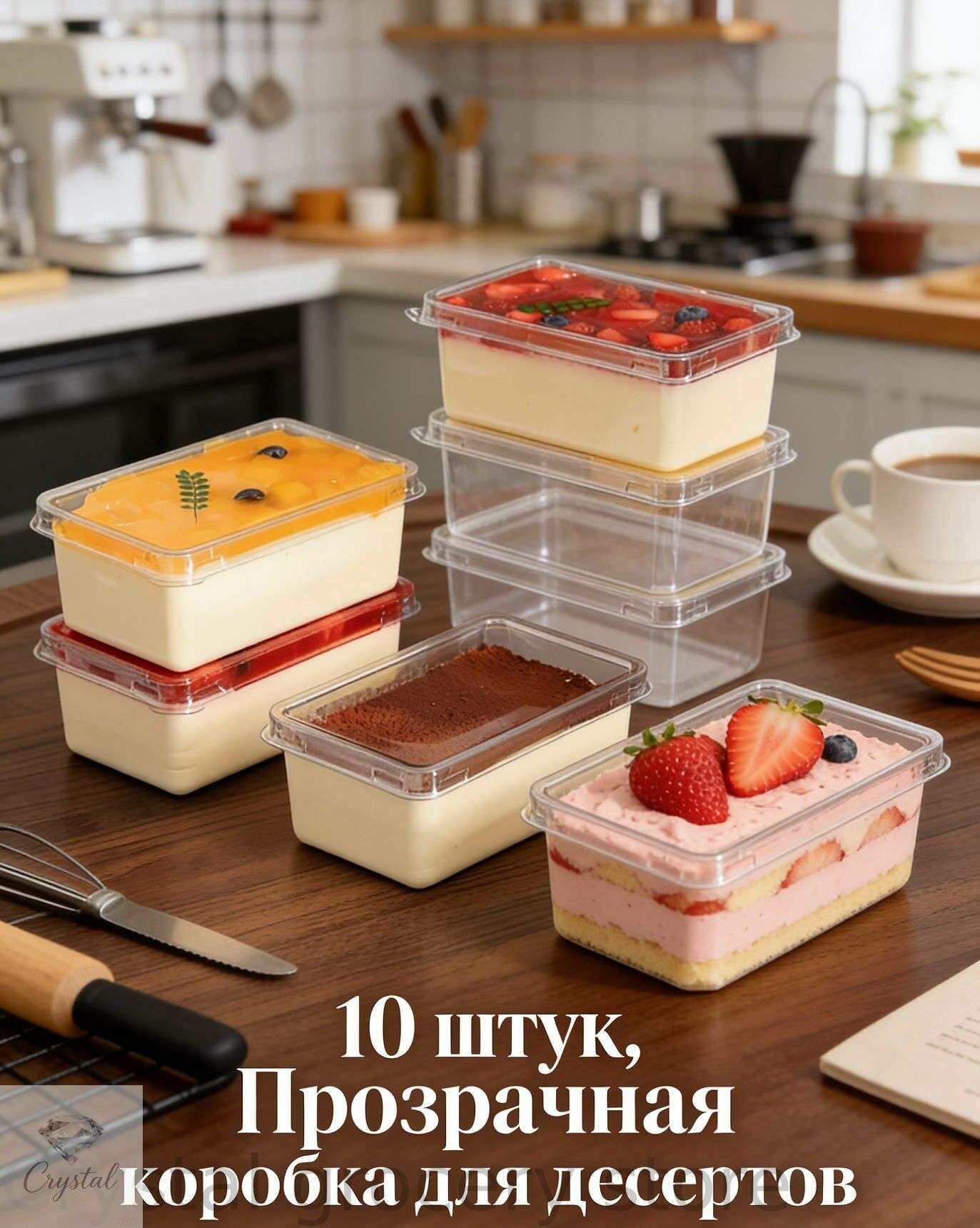 10 шт. прозрачных коробок для хранения тортов на вынос, переносные коробки для выпечки, для упаковки десерта тирамису, 11,5*7*4,5 см