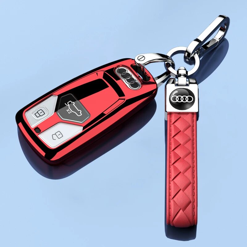 Чехол для ключей Audi Q5L с замком из сукна в китайском красном цвете - премиум-защитный чехол для автомобильных ключей