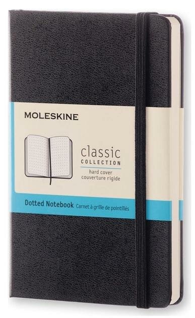 Блокнот Moleskine Classic Large 130х210 мм, 240 стр, пунктир твердая обложка черная (QP066)