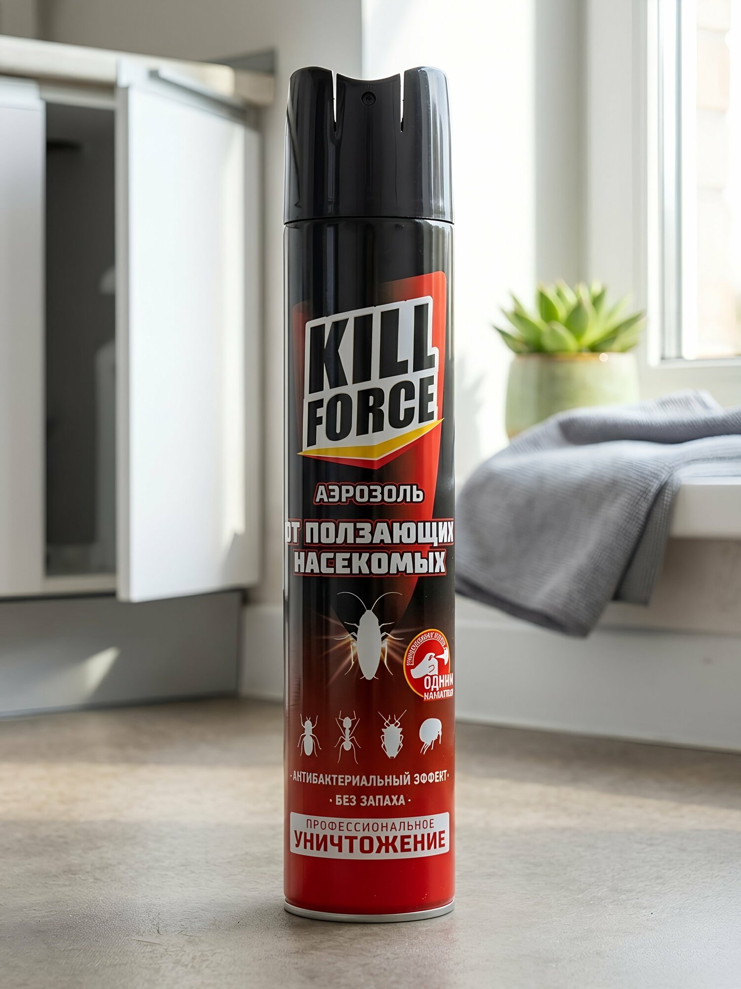 Инсектицид Kill Force аэрозоль от ползающих насекомых 350 мл для эффективного уничтожения вредителей в доме и саду