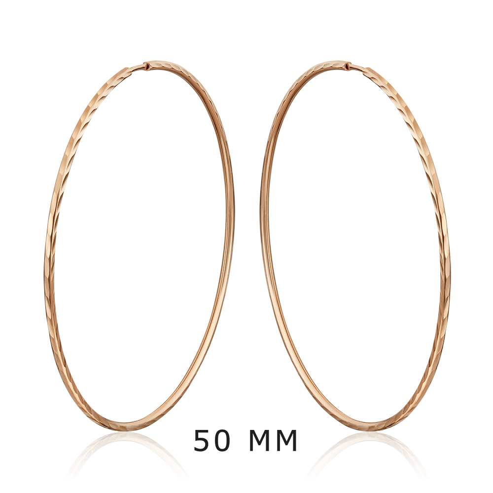 Серьги конго, красное золото, 585 проба