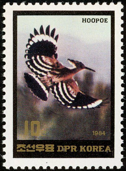(1984-084) Марка Северная Корея "Удод" Птицы III