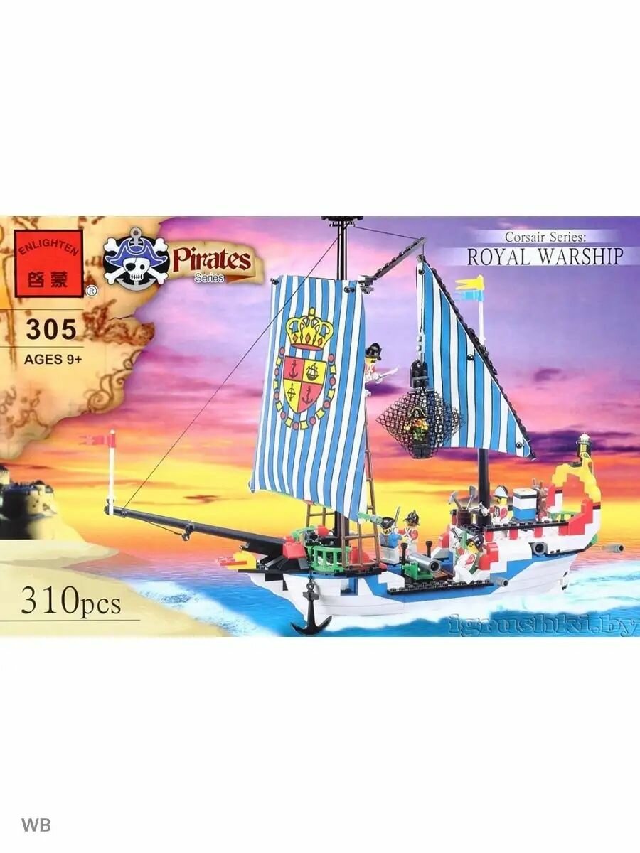 Конструктор Enlighten Brick 305 Королевский боевой корабль 310 деталей