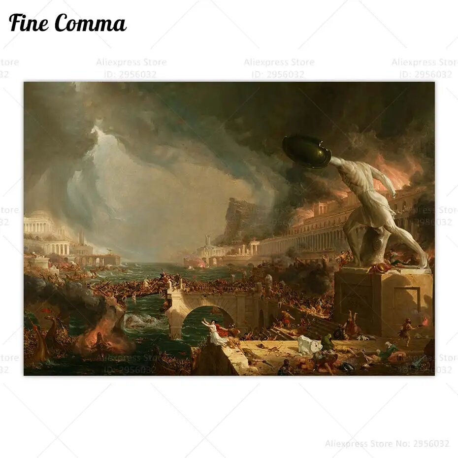 Картина "Курс разрушения" Томаса Коула Fine Comma Style 50x70cm No Frame