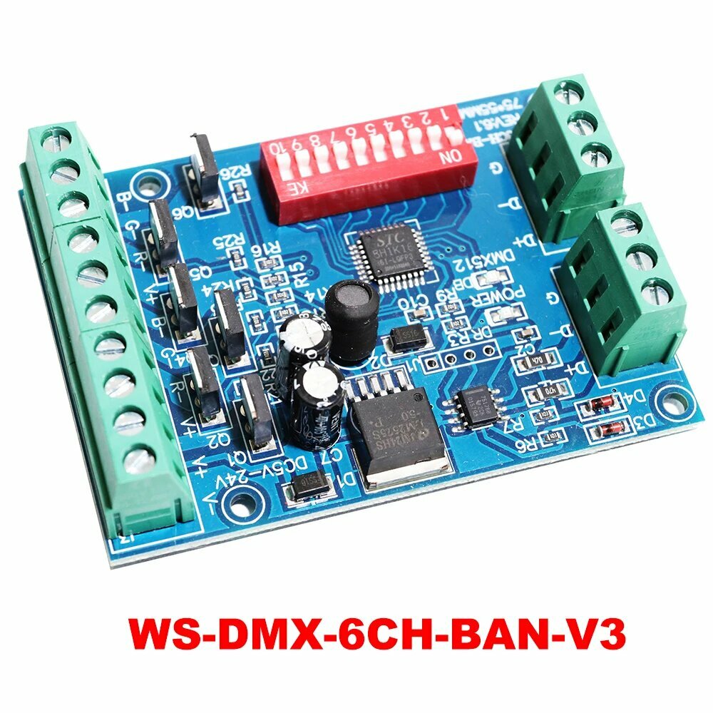 WRMIHU RGB контроллер DMX DC5V-24V 3CH 4CH 6CH 8CH WS-DMX-6CH-BAN-V3