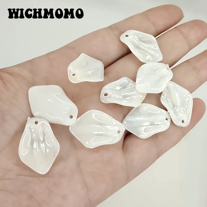 10 шт, пластиковые белые листья, подвески WICHMOMO для рукоделия