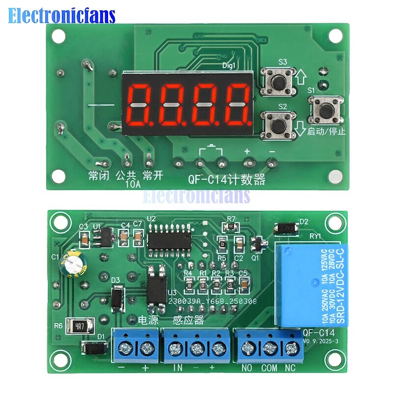 Diymore 4-значный модуль счетчика с дисплеем 0-9999 12/24В 12V